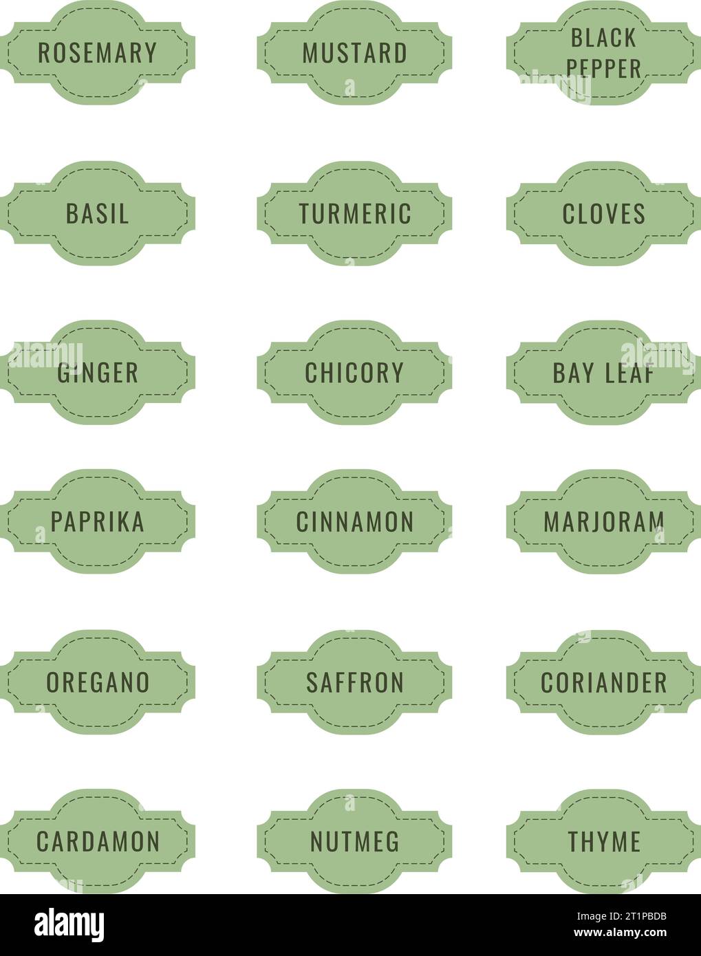 Cardboard stickers or labels for jars of spices and herbs. Can be used ...