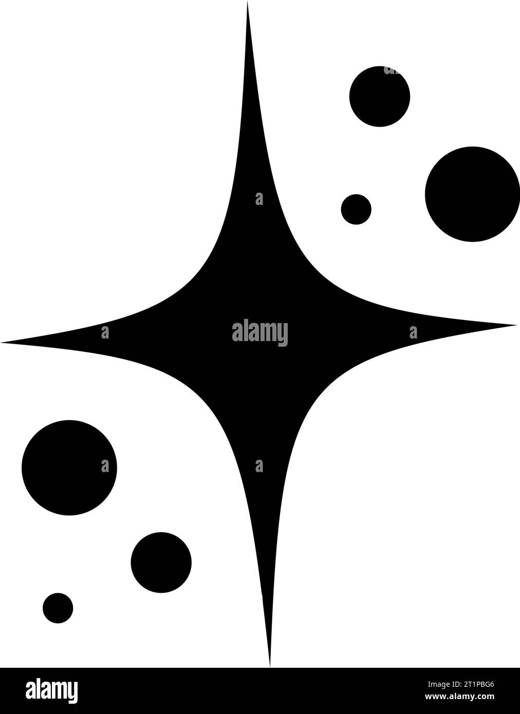 Black decorative sparkles, sparkling stars, shiny flashes of fireworks ...