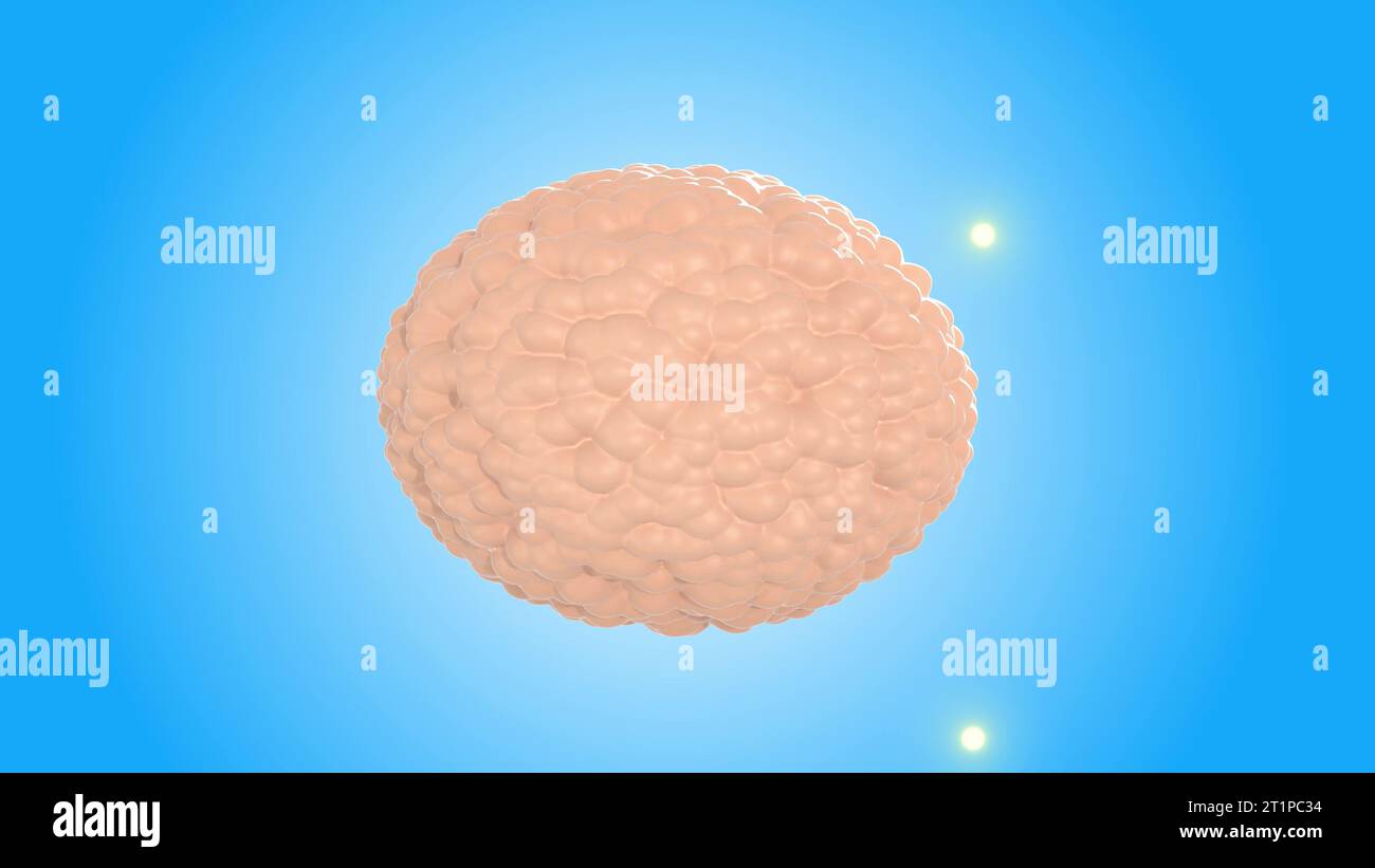 Cancer skin cell recovered from inside glow dots 3d render Stock Photo ...