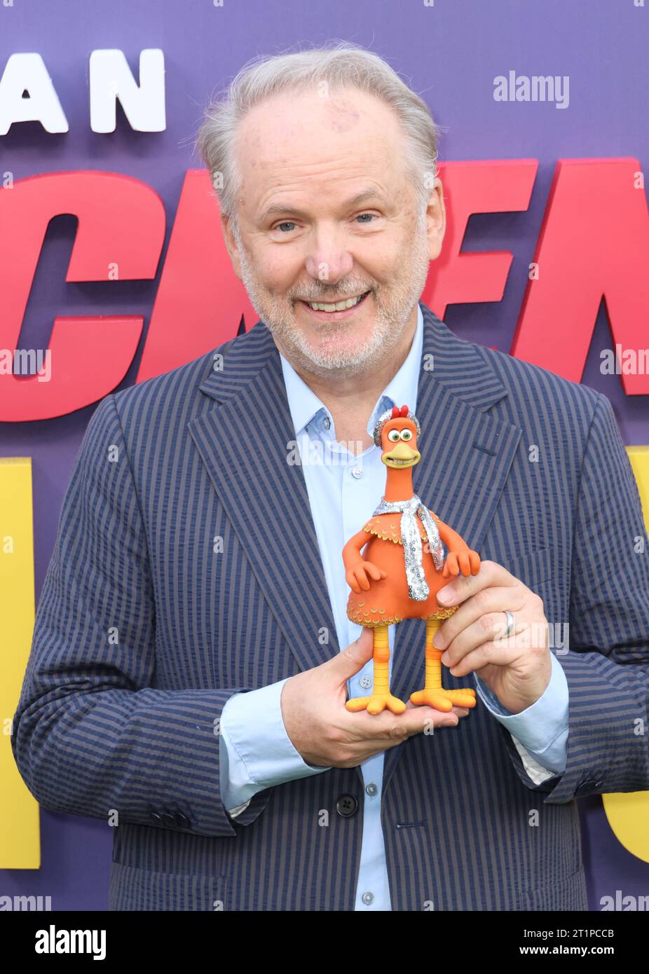 Nick Park and Chicken character Ginger, Chicken Run: Dawn of the Nugget ...