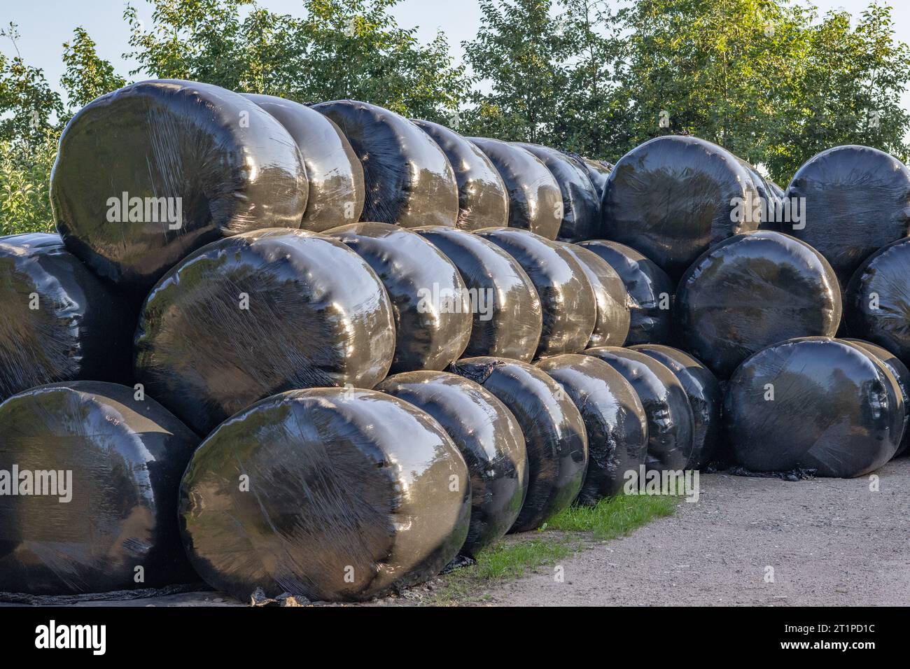 Black plastic bale wrap hi-res stock photography and images - Alamy