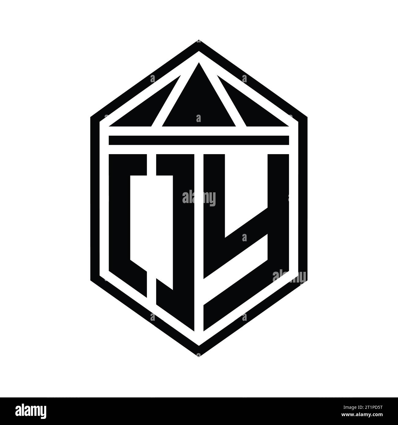 OY Letter Logo monogram simple hexagon shield shape with triangle crown isolated style design ...