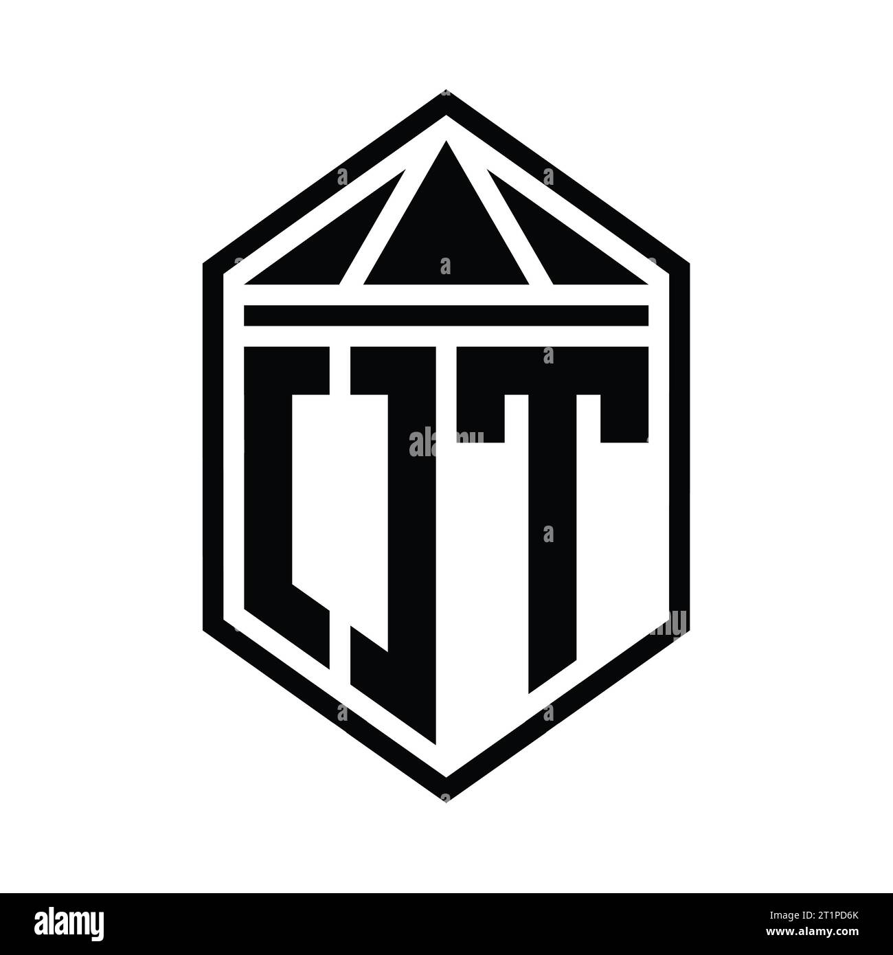 OT Letter Logo monogram simple hexagon shield shape with triangle crown ... OT Letter Logo monogram simple hexagon shield shape with triangle crown ...