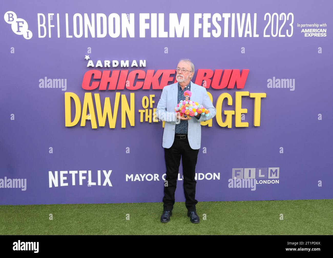 Peter Lord and Chicken character Babs, Chicken Run: Dawn of the Nugget ...