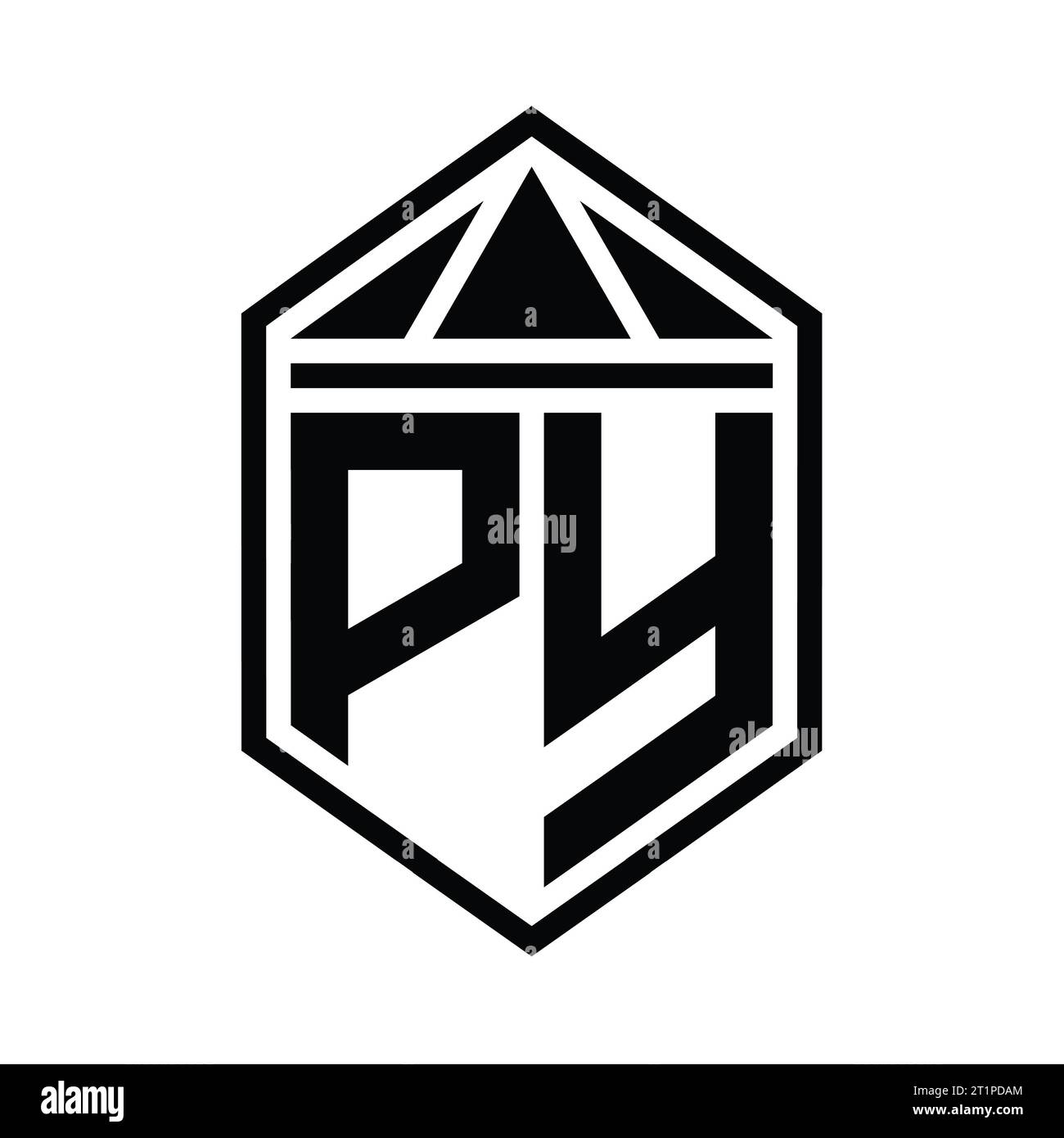 PY Letter Logo monogram simple hexagon shield shape with triangle crown ... PY Letter Logo monogram simple hexagon shield shape with triangle crown ...