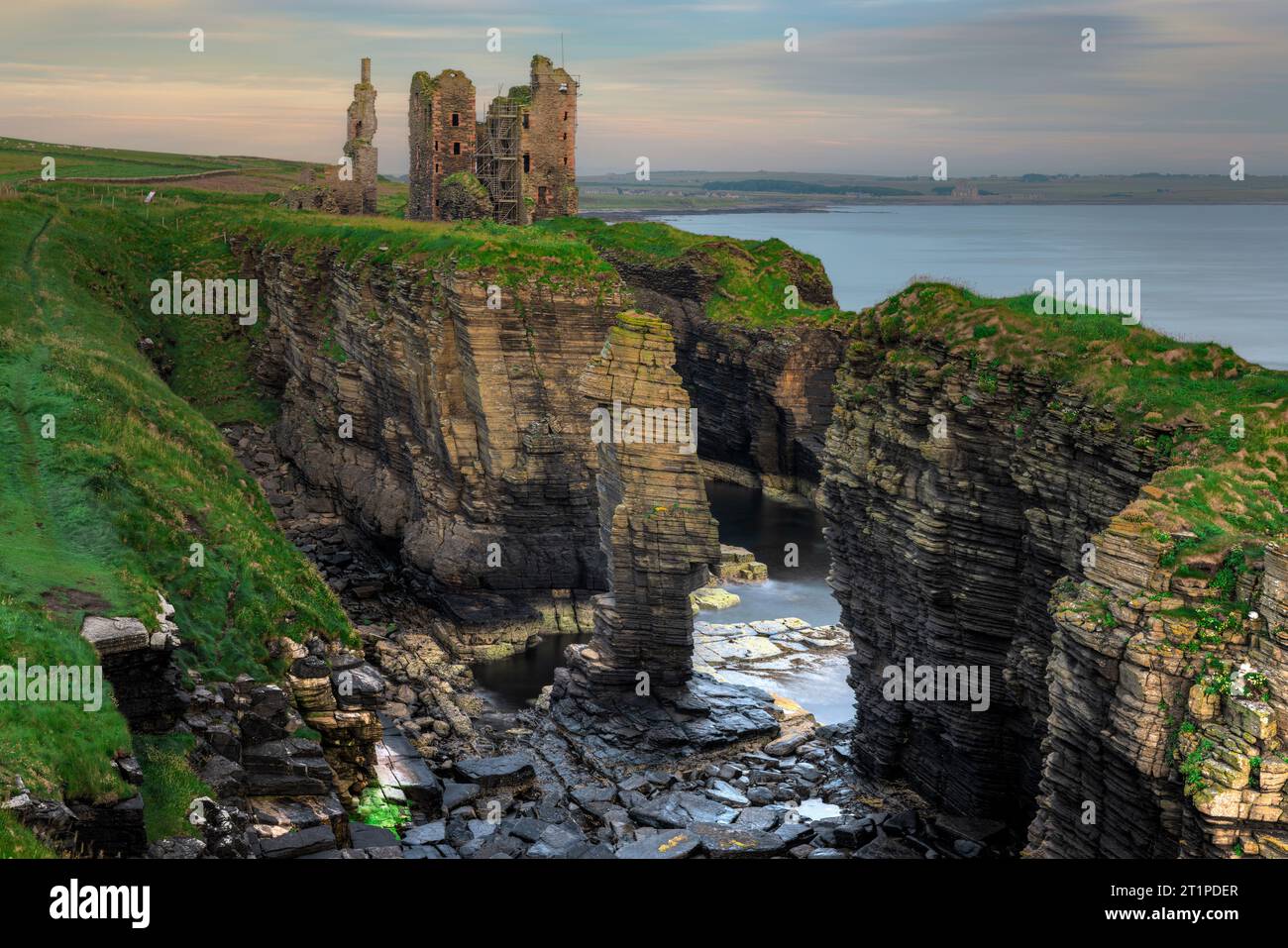 Castle Sinclair Girnigoe is a ruined castle located on a clifftop ...