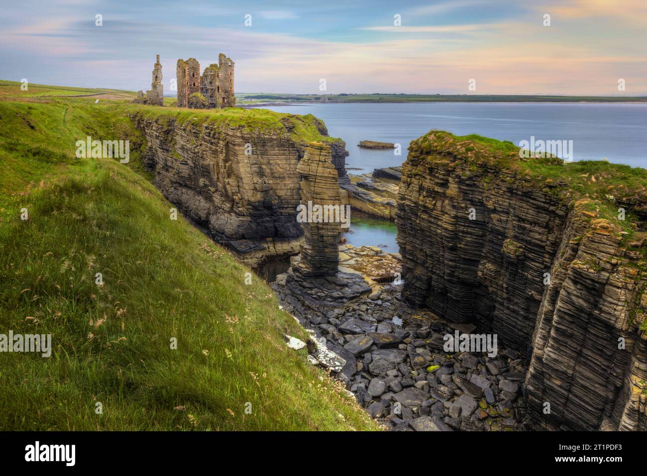 Castle Sinclair Girnigoe is a ruined castle located on a clifftop ...
