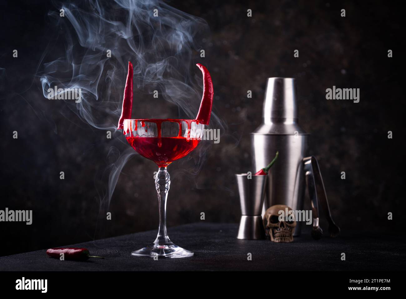 Halloween cocktail Red Devil martini Stock Photo - Alamy