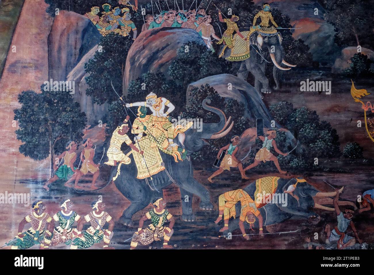 Bangkok, Thailand, December 27, 2018. In the confines of a Thai temple ...