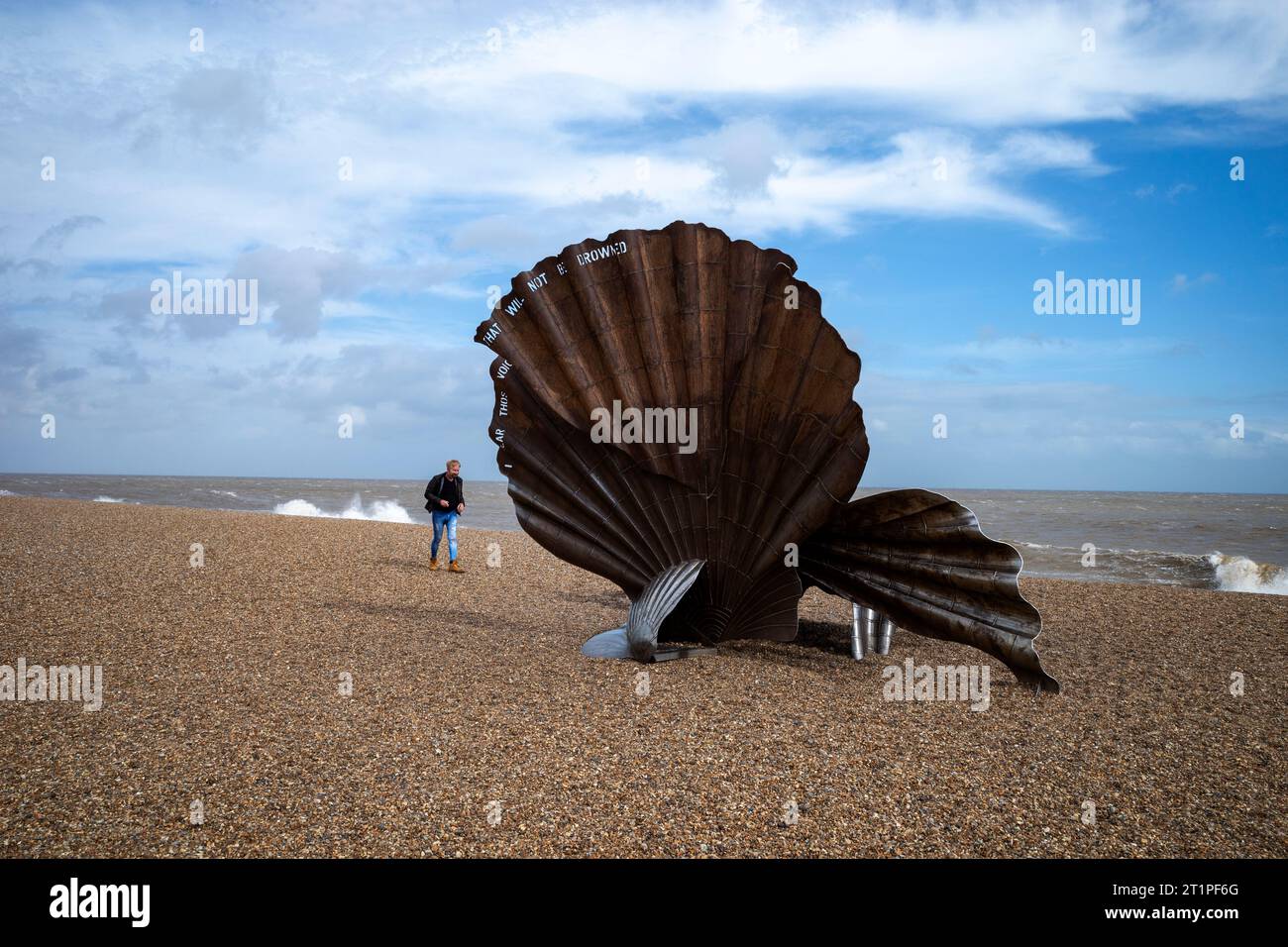 Maggi Hambling sculpture Aldeburgh Suffolk England Stock Photo - Alamy