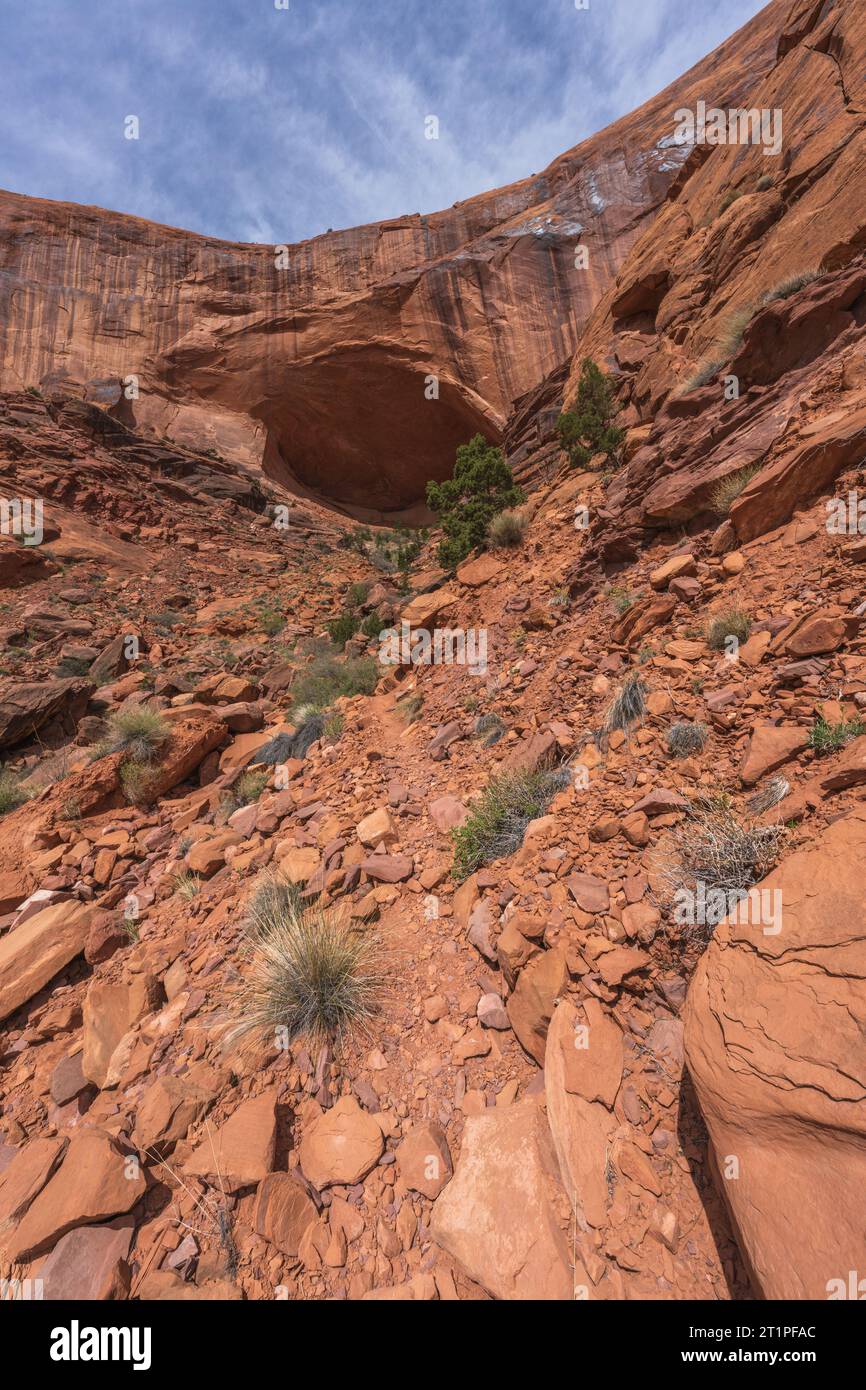 hiking the alcove spring trail in canyonlands national park, usa Stock ...