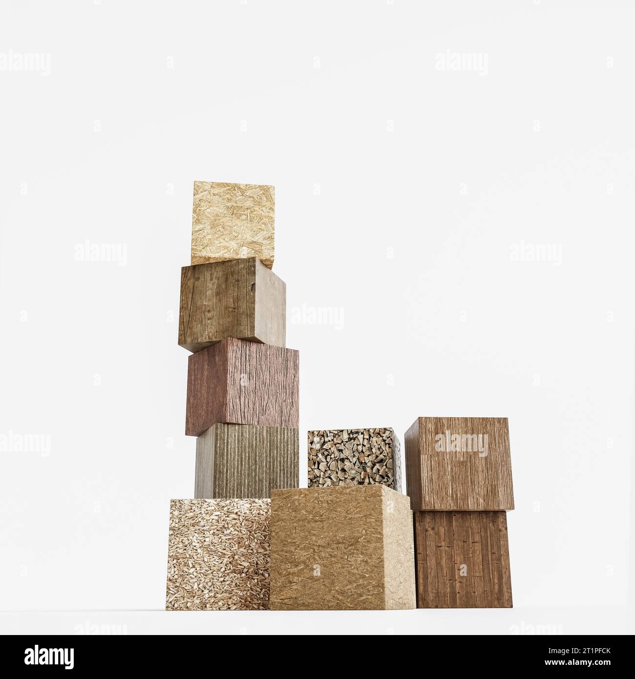 wooden sample cubes isolated on white background 3d illustration Stock ...