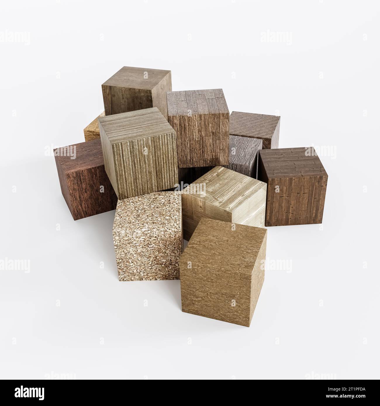 wooden sample cubes isolated on white background 3d illustration Stock ...