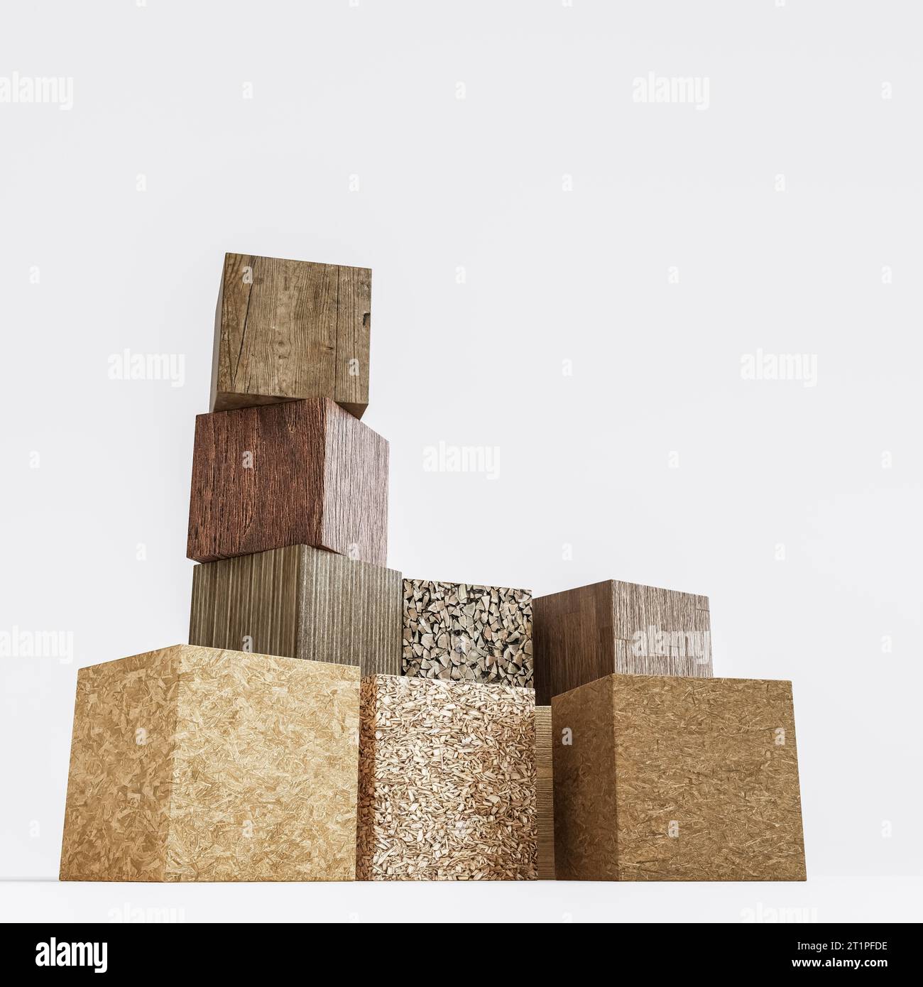 wooden sample cubes isolated on white background 3d illustration Stock ...