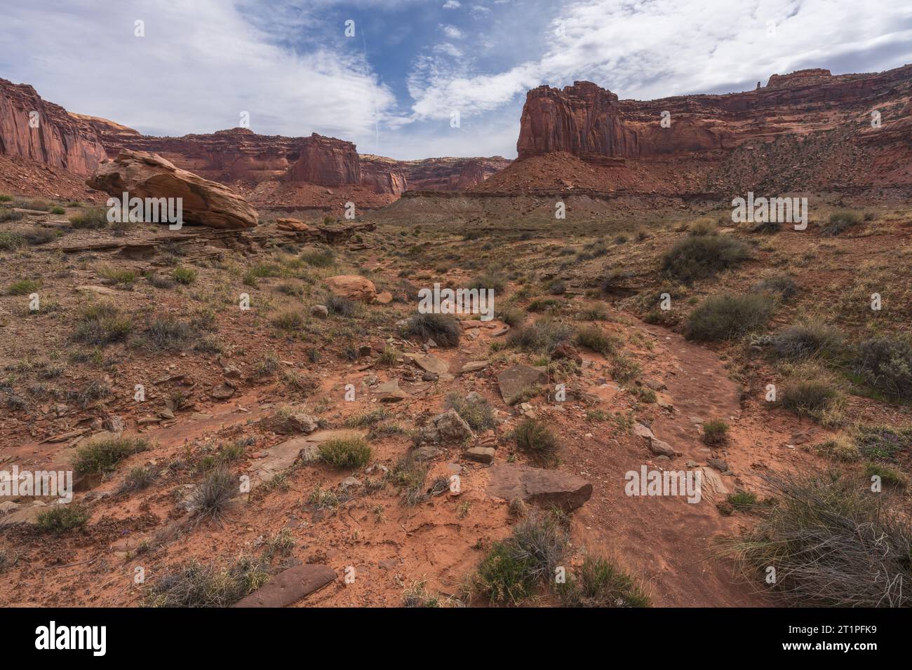 hiking the alcove spring trail in canyonlands national park, usa Stock ...