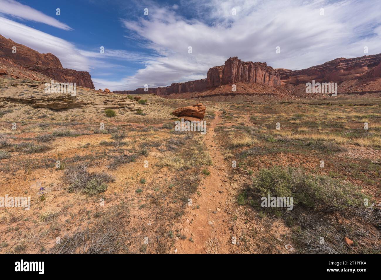 hiking the alcove spring trail in canyonlands national park, usa Stock ...