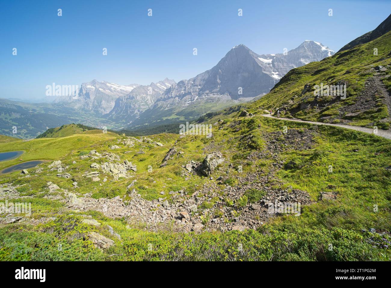 The Bernese Oberland in Switzerland, landscape from the hiking trail ...