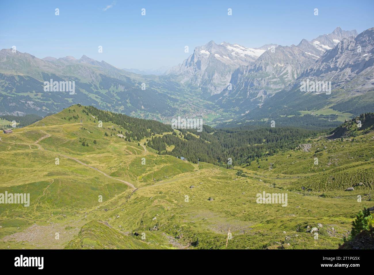 The Bernese Oberland in Switzerland, landscape from the hiking trail ...