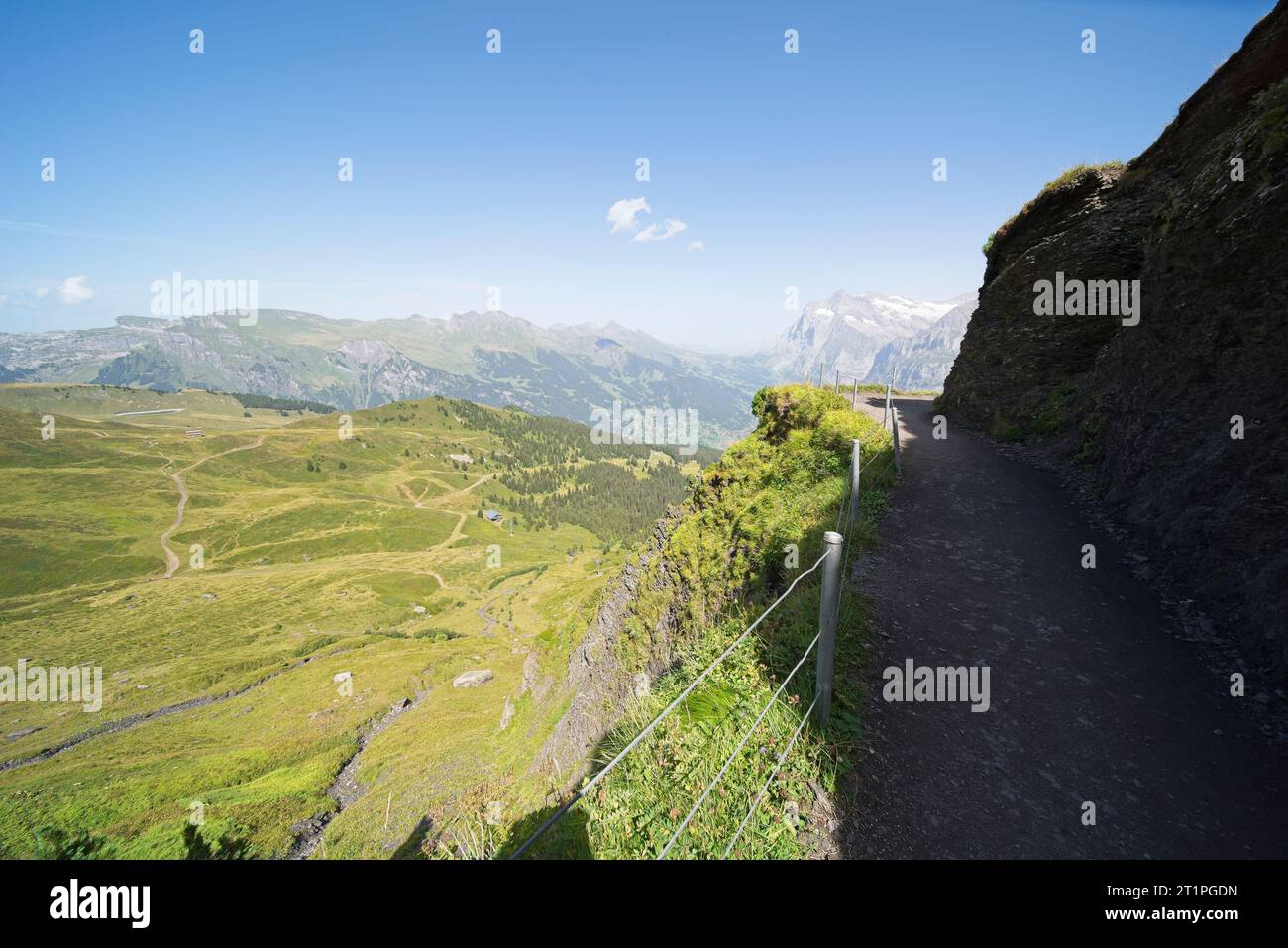 The Bernese Oberland in Switzerland, landscape from the hiking trail ...