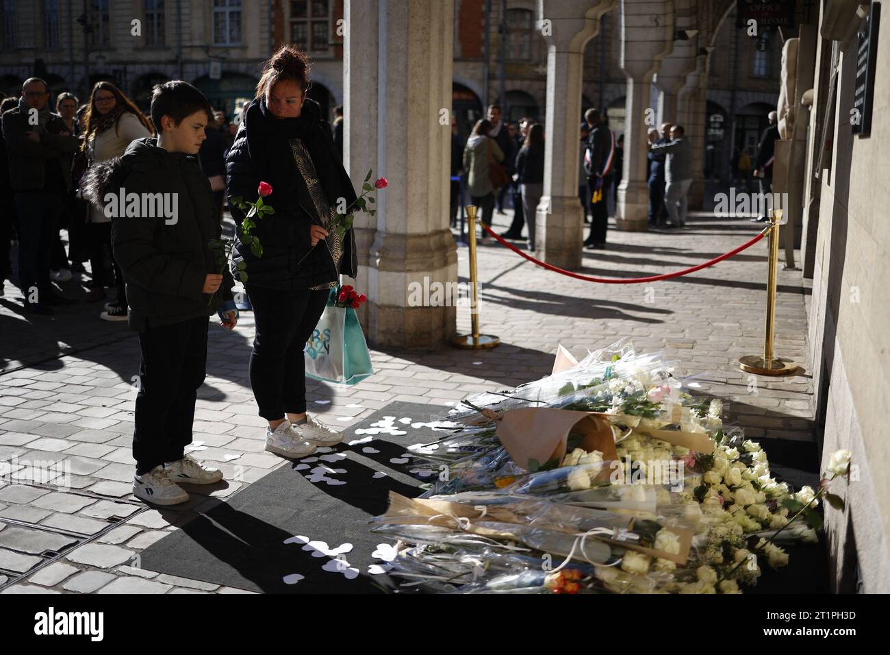 Arras, France. 15th Oct, 2023. PLEASE HIDE CHILDREN'S FACES PRIOR TO ...