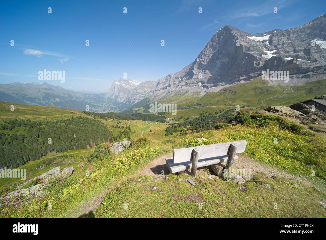The Bernese Oberland in Switzerland, landscape from the hiking trail ...