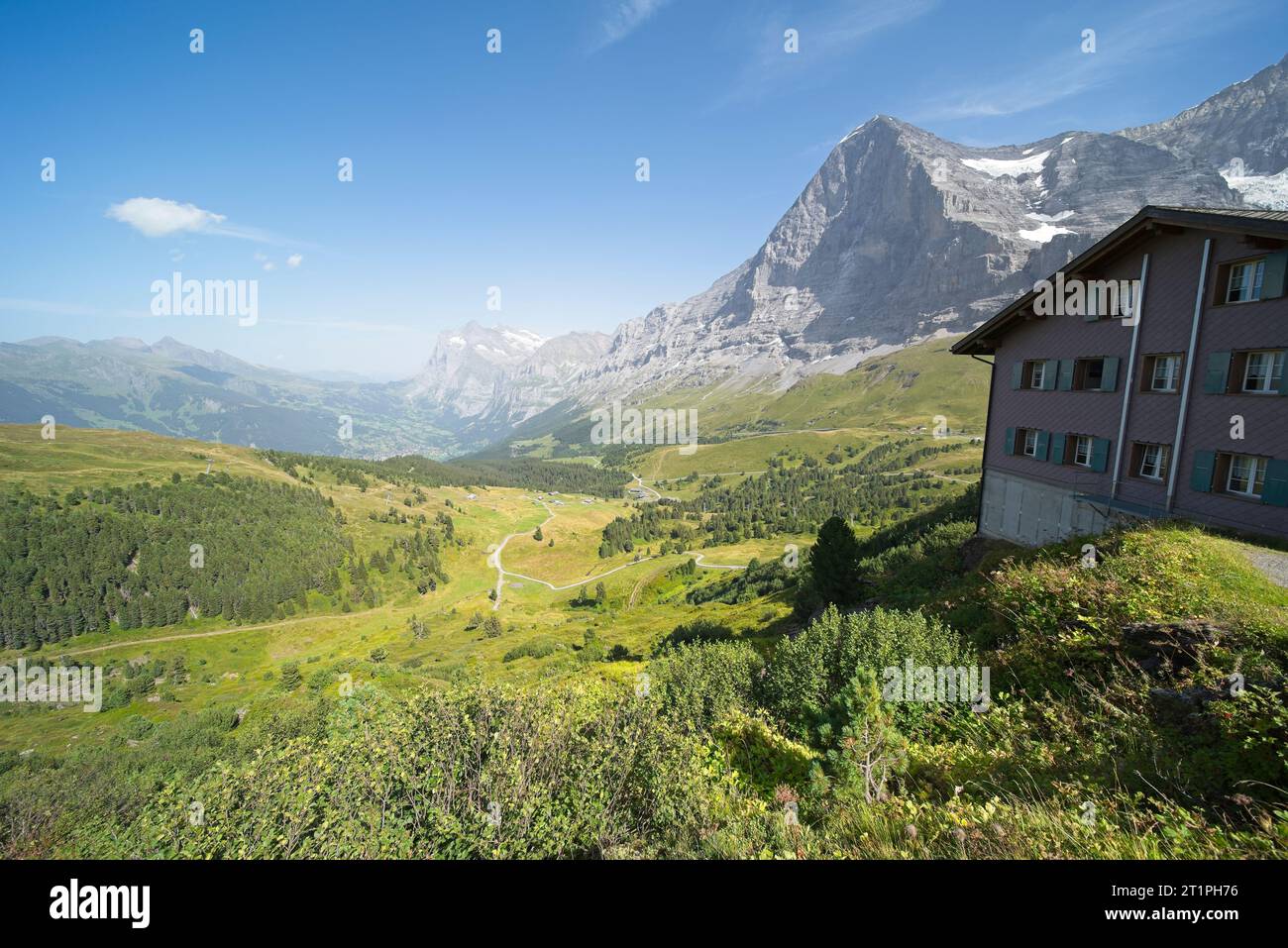 The Bernese Oberland in Switzerland, landscape from the hiking trail ...
