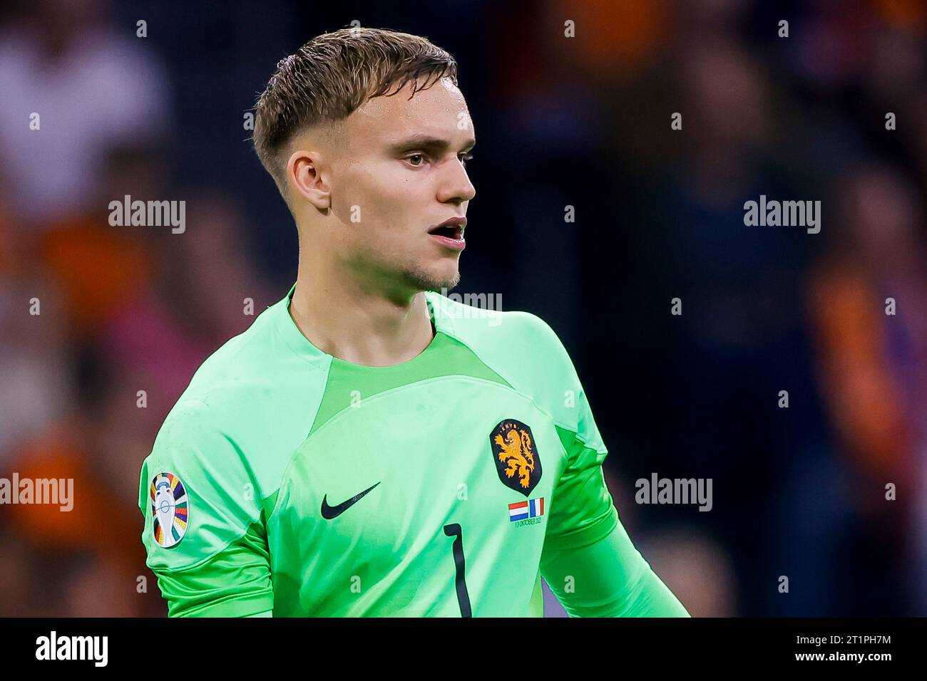 AMSTERDAM, NETHERLANDS - OCTOBER 13: goalkeeper Bart Verbruggen ...