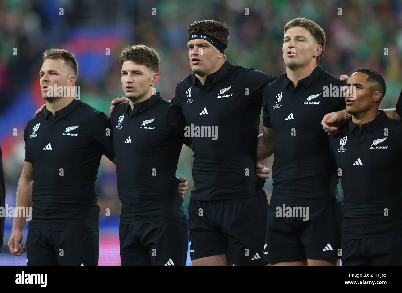 Paris, France. 14th Oct, 2023. (L-R) Sam Cane, Beauden Barrett, Scott ...