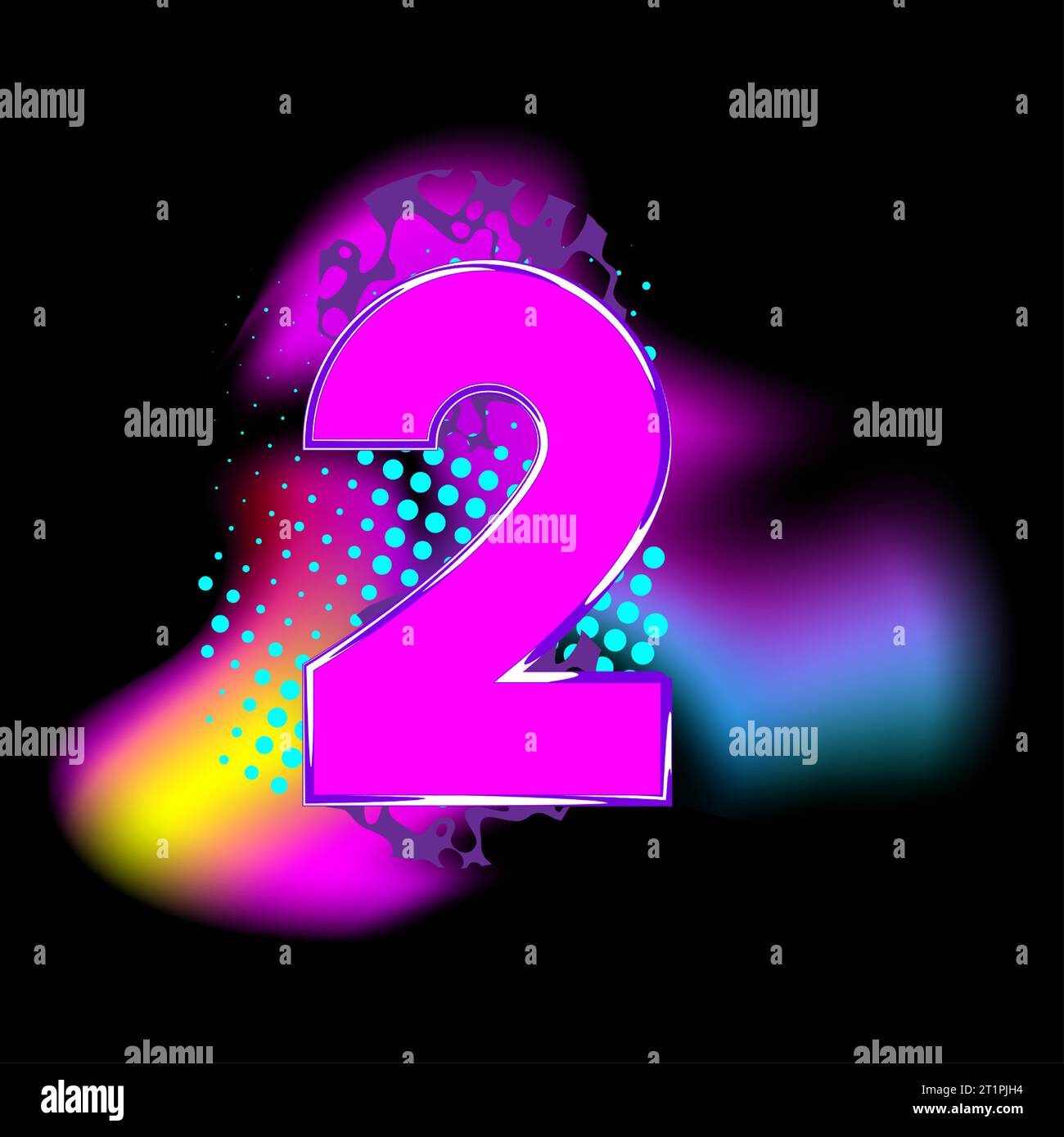 Colorful gradient halftone number two. Anniversary design Stock Vector ...