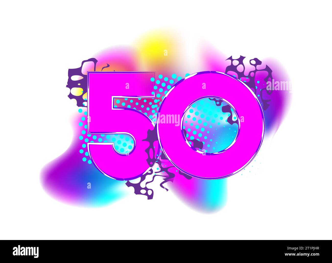 Colorful gradient halftone number 50. Celebrating anniversary logo ...