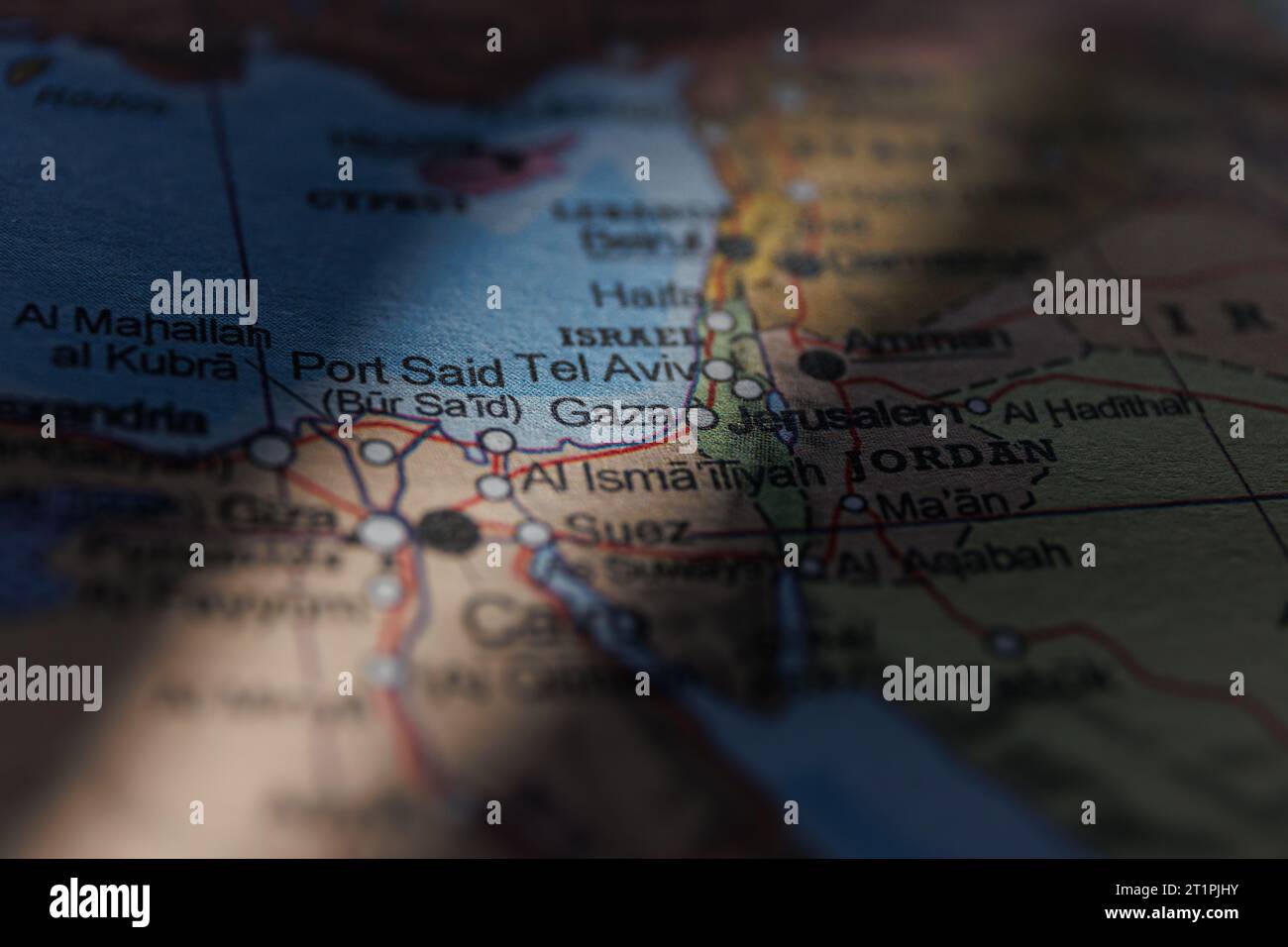 Gaza on map. Israel an Palestine on geopolitical Map. Gaza strip and ...