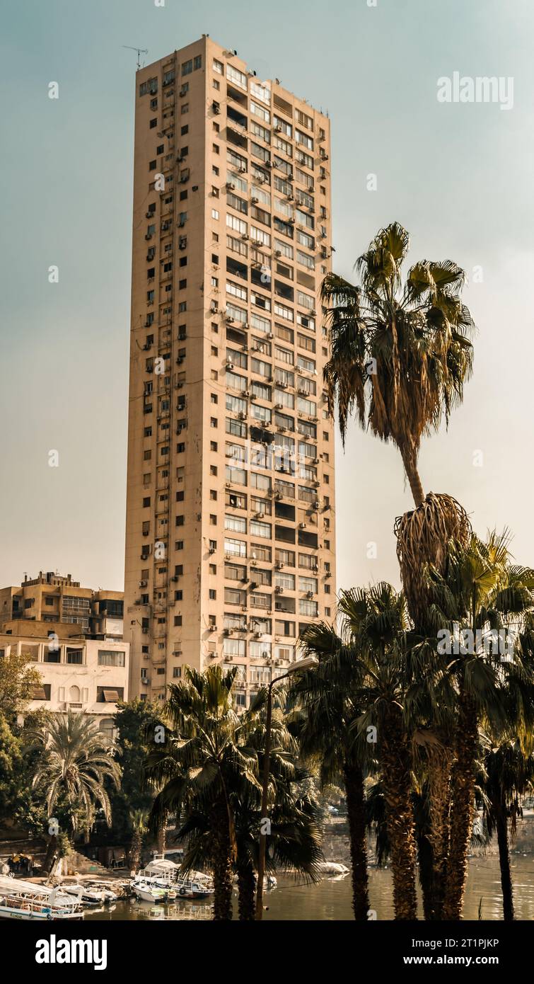 High-rise building on the Nile in Cairo Stock Photo - Alamy