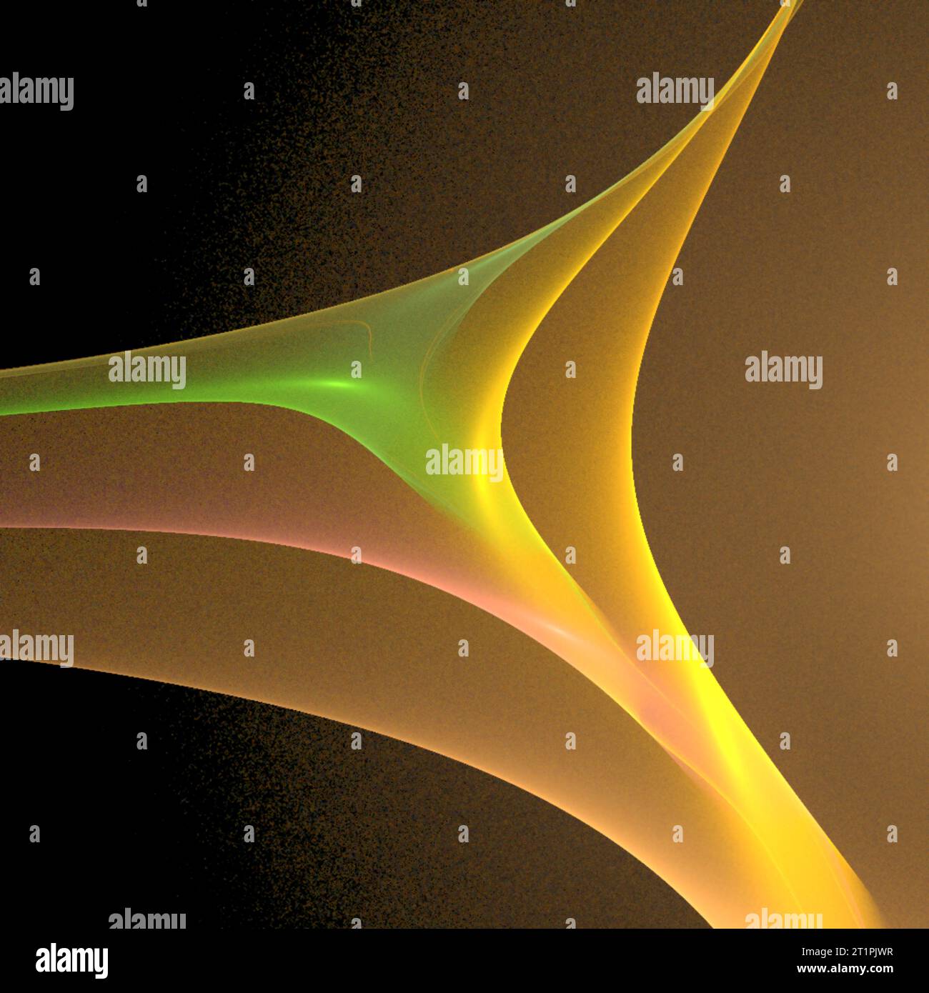 abstract yellow-orange drawing linear on a black background, wallpaper ...