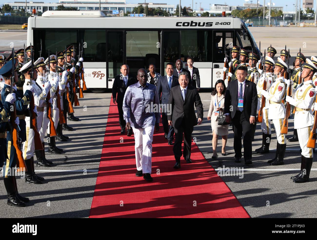 Beijing, China. 15th Oct, 2023. Kenyan President William Ruto arrives ...