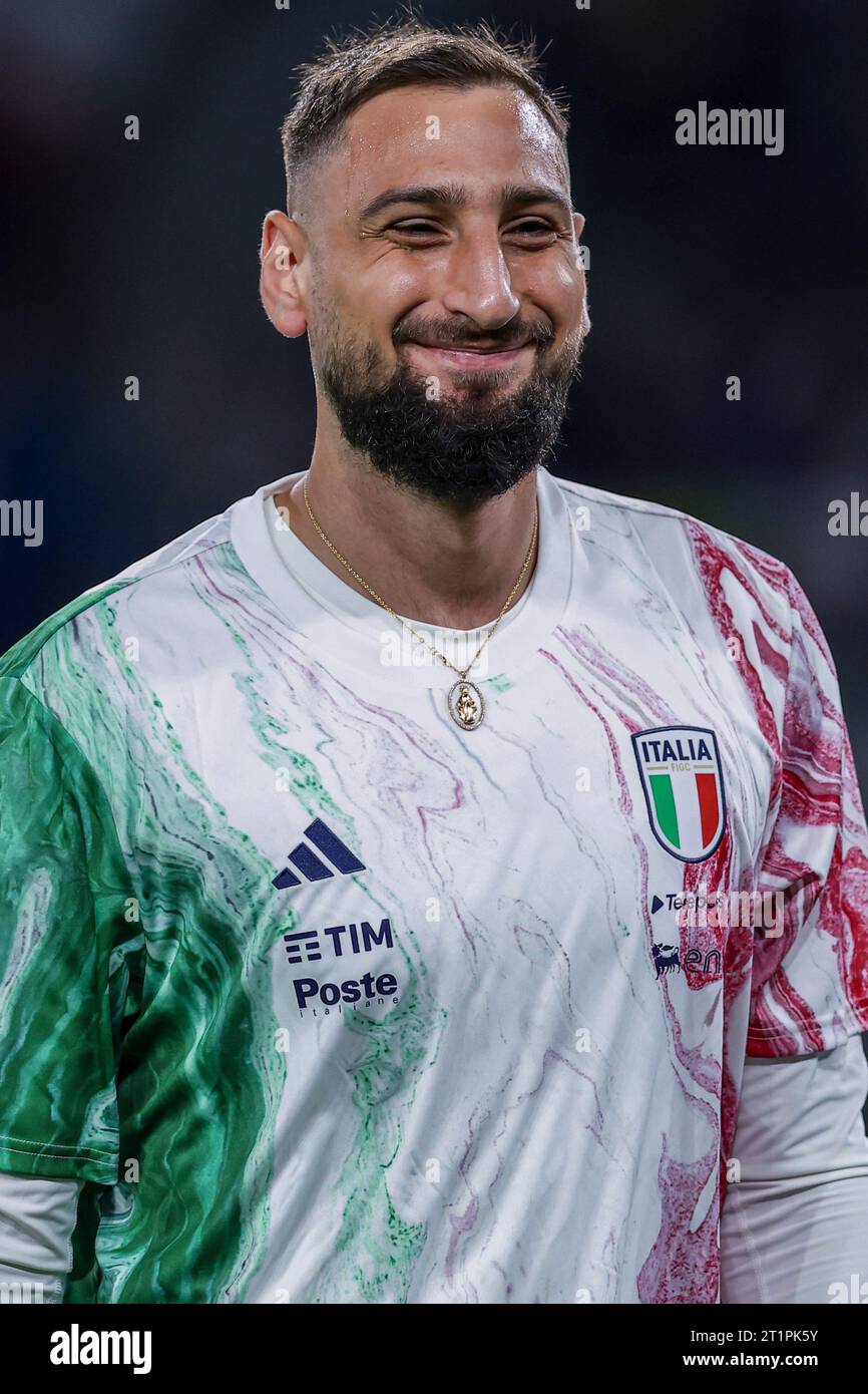 Italian's goalkeeper Gianluigi Donnarumma looks during the Euro 2024 ...