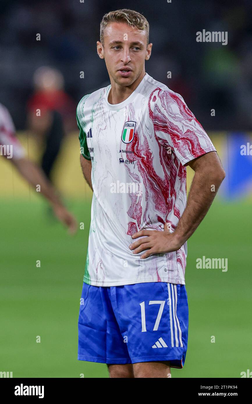 Italian's midfielder Davide Frattesi looks during the Euro 2024 ...