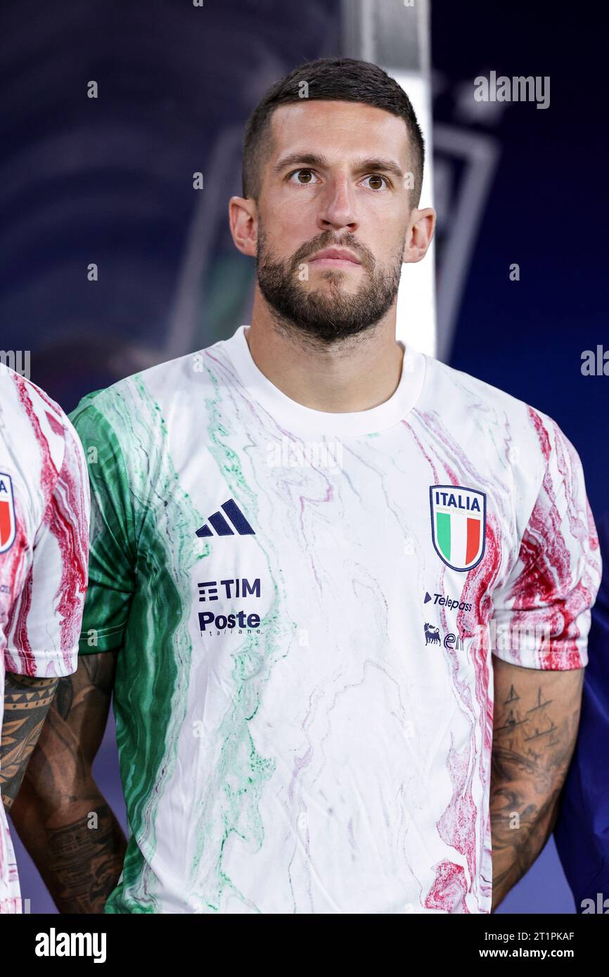 Italian's defender Cristiano Biraghi looks during the Euro 2024 ...