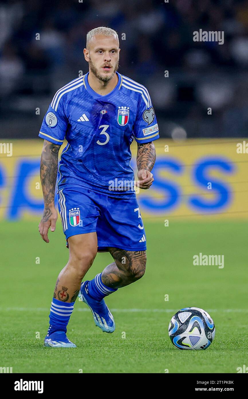 Italian's defender Federico Dimarco controls the ball during the Euro ...
