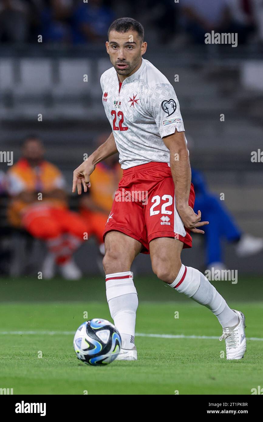 Malta’s defender Zach Muscat controls the ball during the Euro 2024 ...