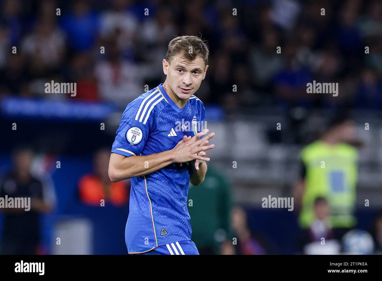 Italian's midfielder Nicolo Barella looks during the Euro 2024 ...