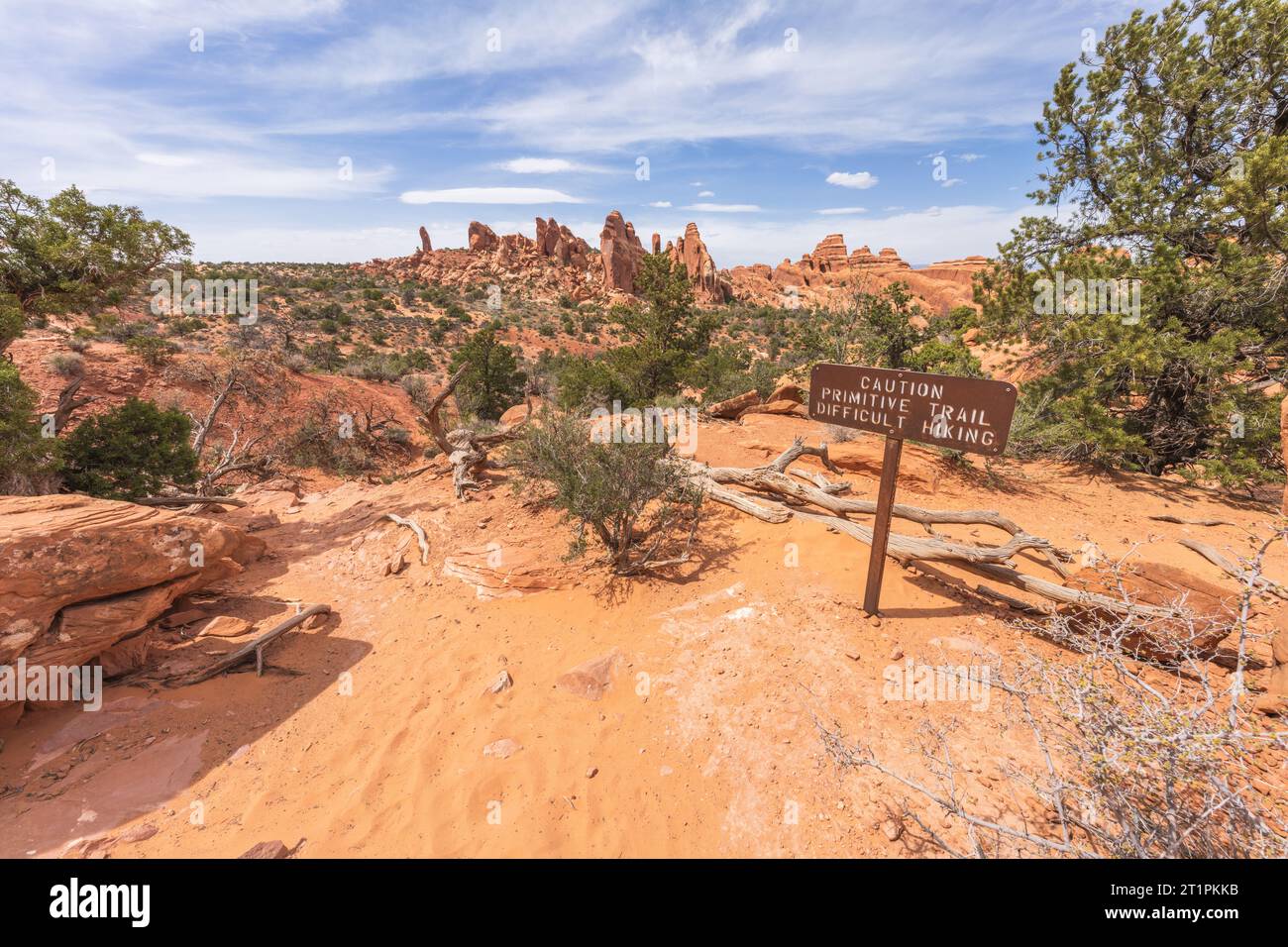 hiking the devils garden trail in arches national park, usa Stock Photo ...