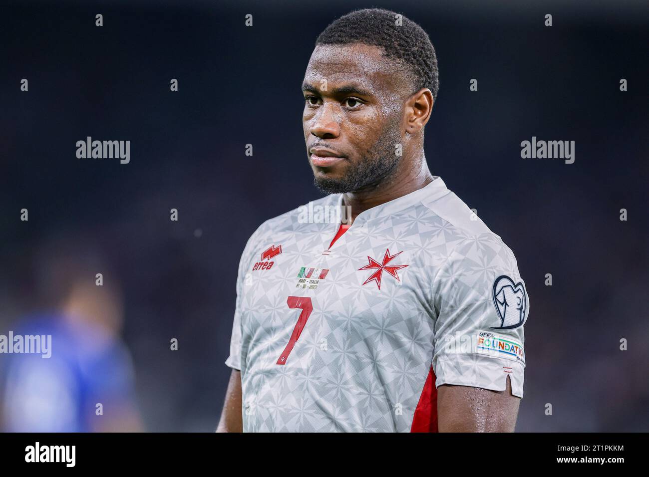 Malta's forward Joseph Essien Mbong looks during the Euro 2024 ...