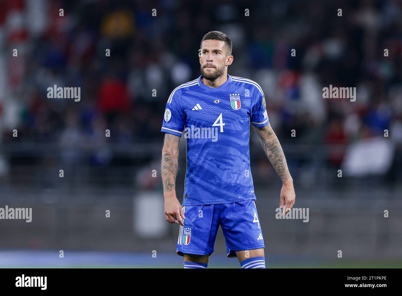 Italian's defender Cristiano Biraghi looks during the Euro 2024 ...