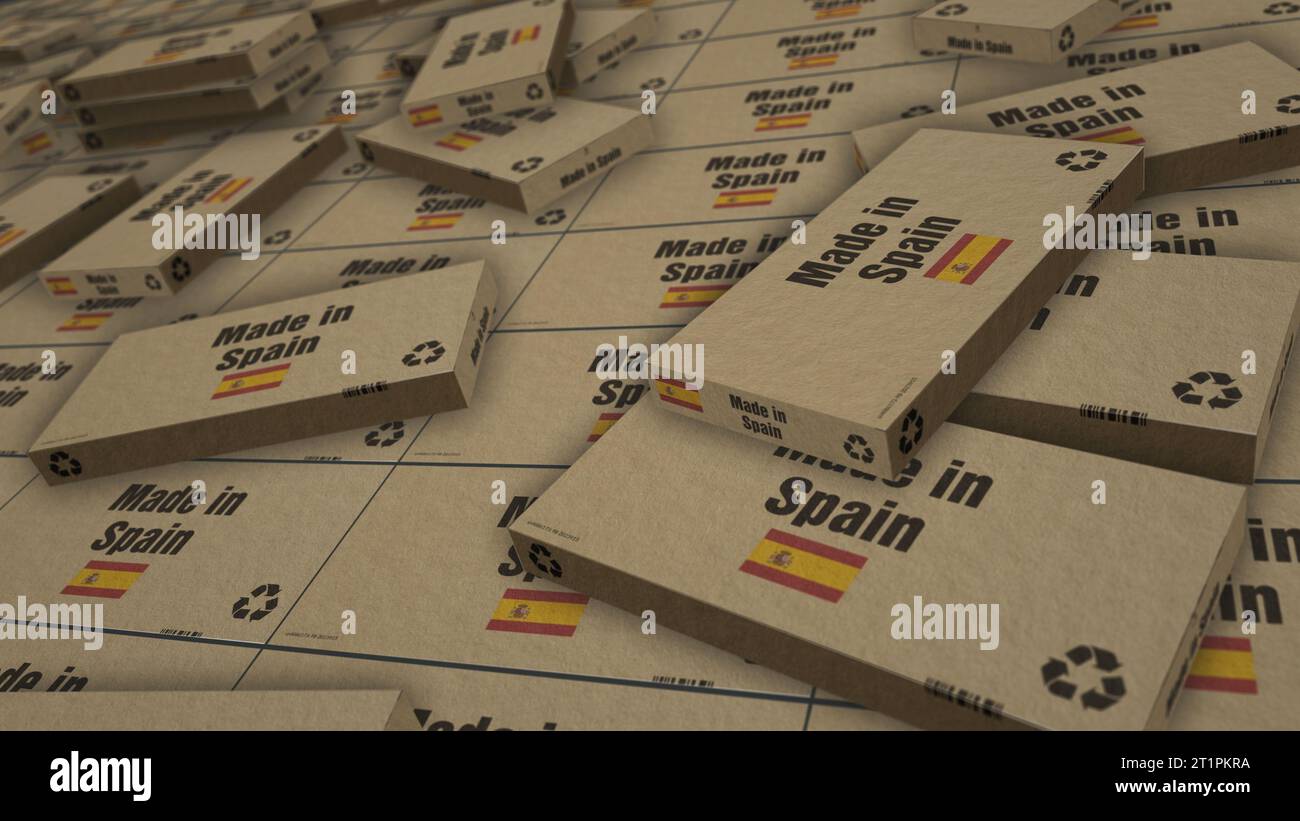 Made in Spain box production line. Manufacturing and delivery. Product ...