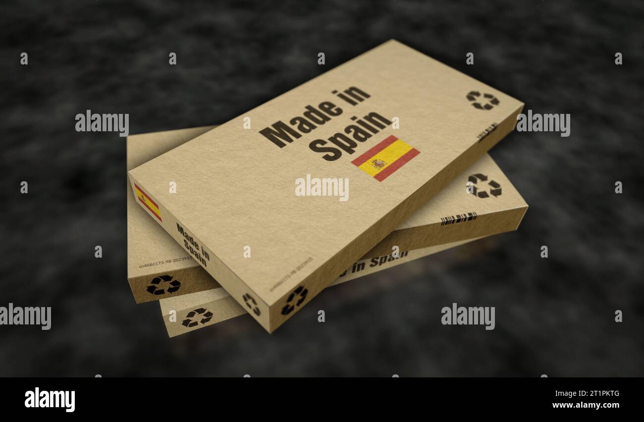 Made in Spain box production line. Manufacturing and delivery. Product ...