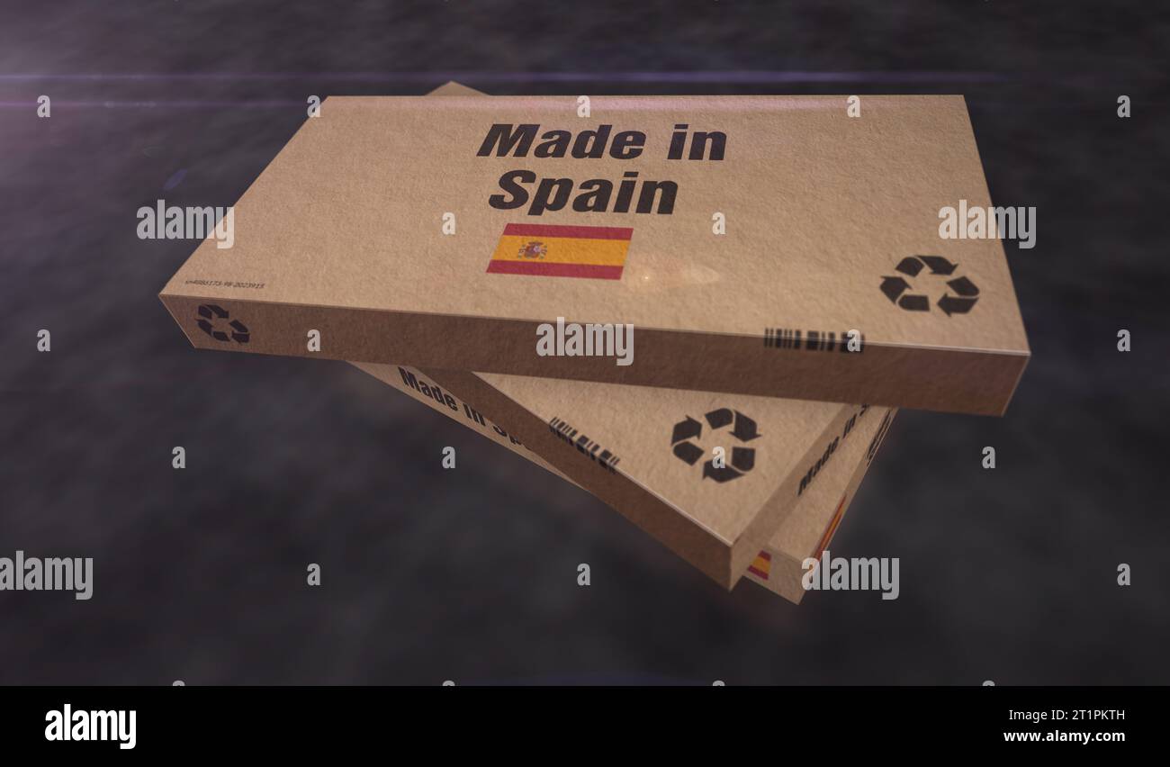 Made in Spain box production line. Manufacturing and delivery. Product ...