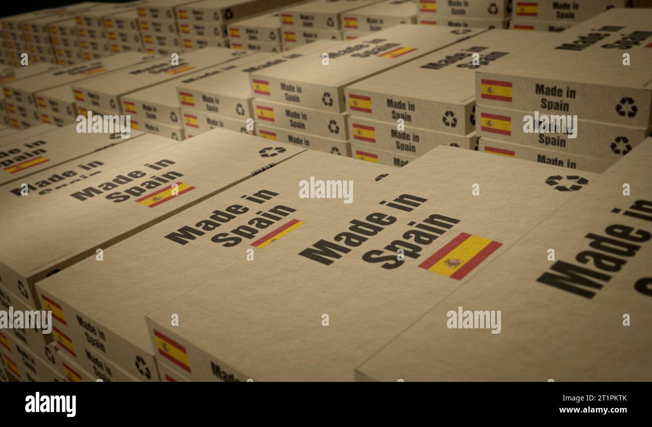 Made in Spain box production line. Manufacturing and delivery. Product ...