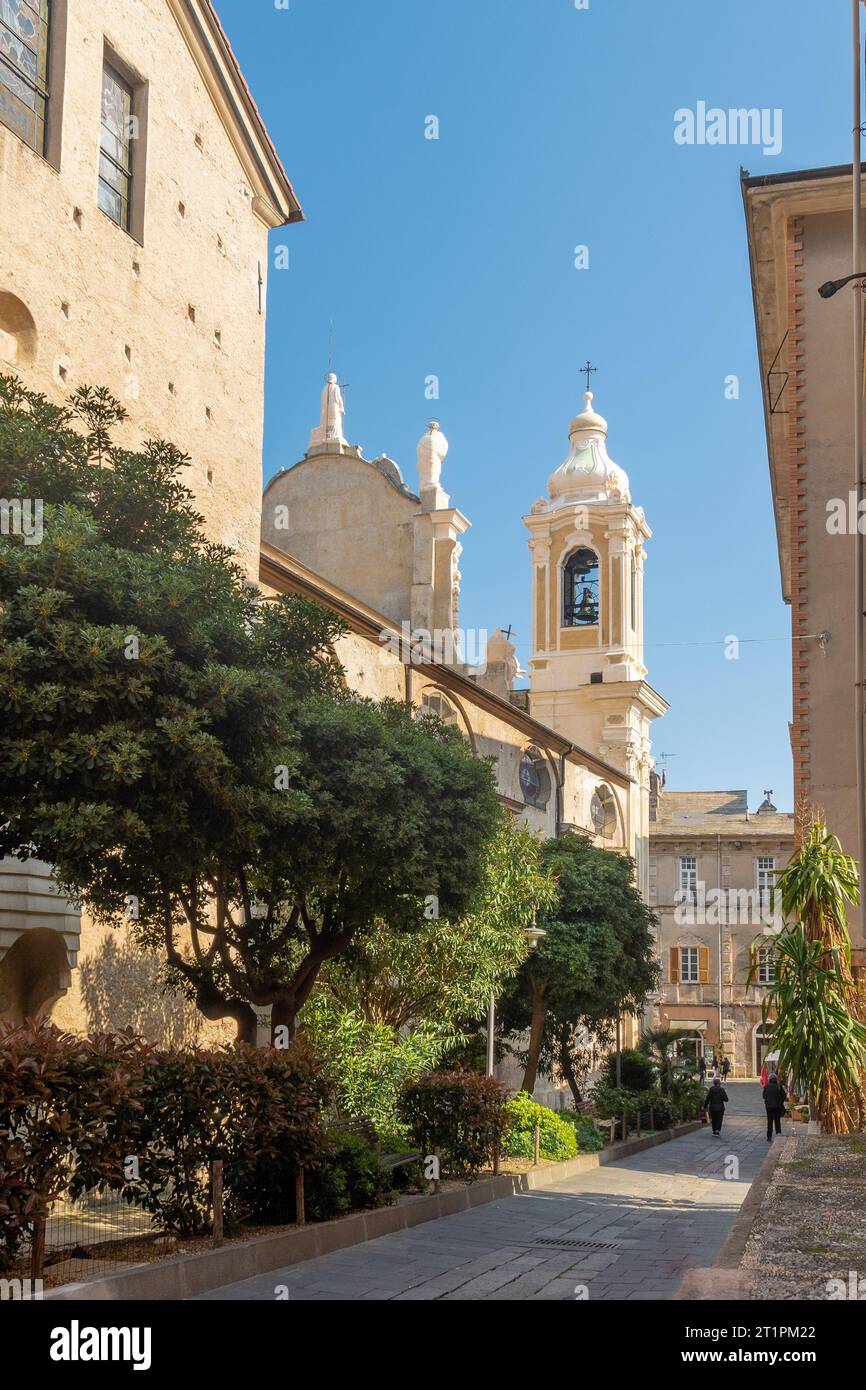 Via Gian Lorenzo Bernini street with the back of the Collegiate ...