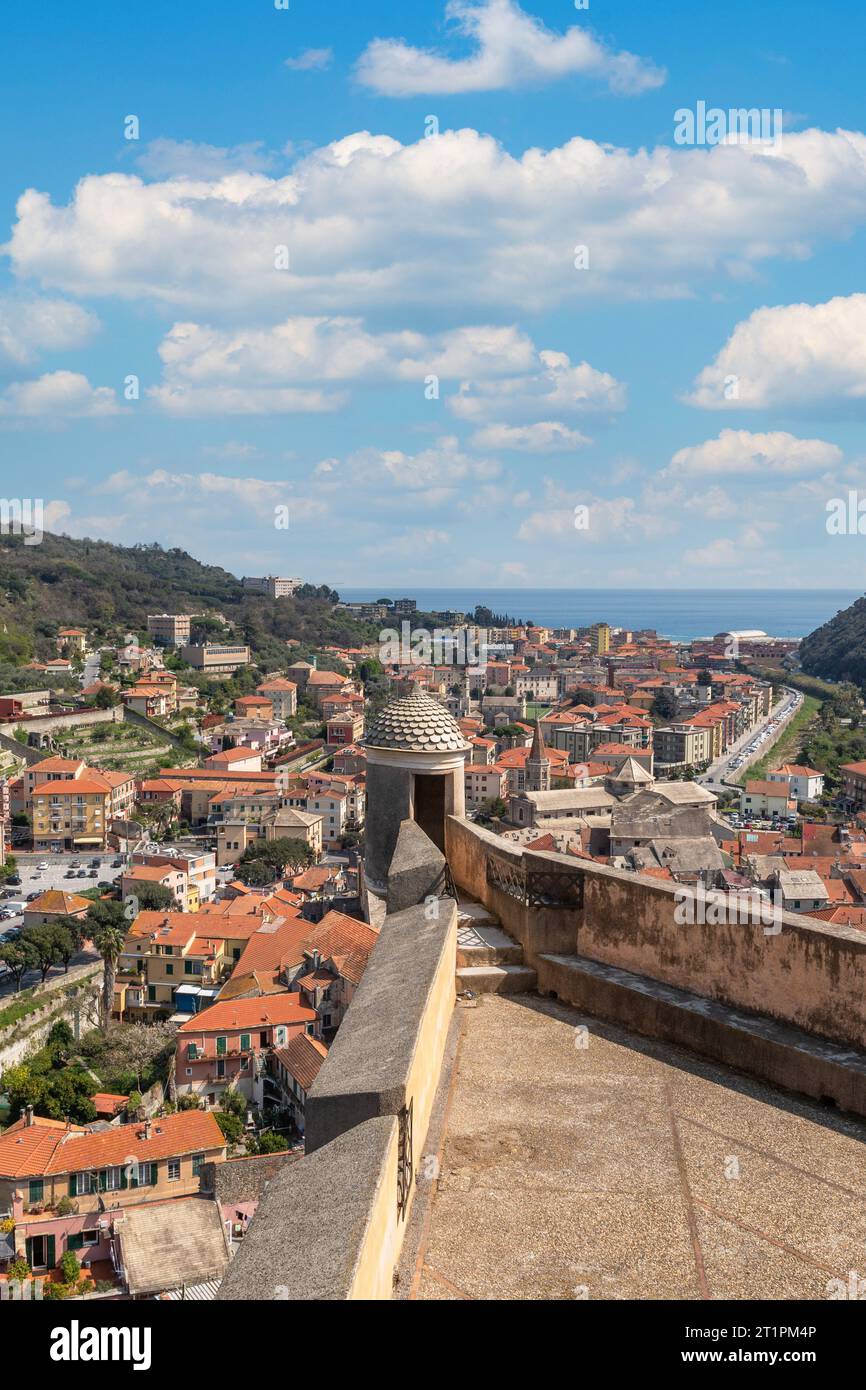 View of the coastal town from the Forte San Giovanni, a Spanish fort ...