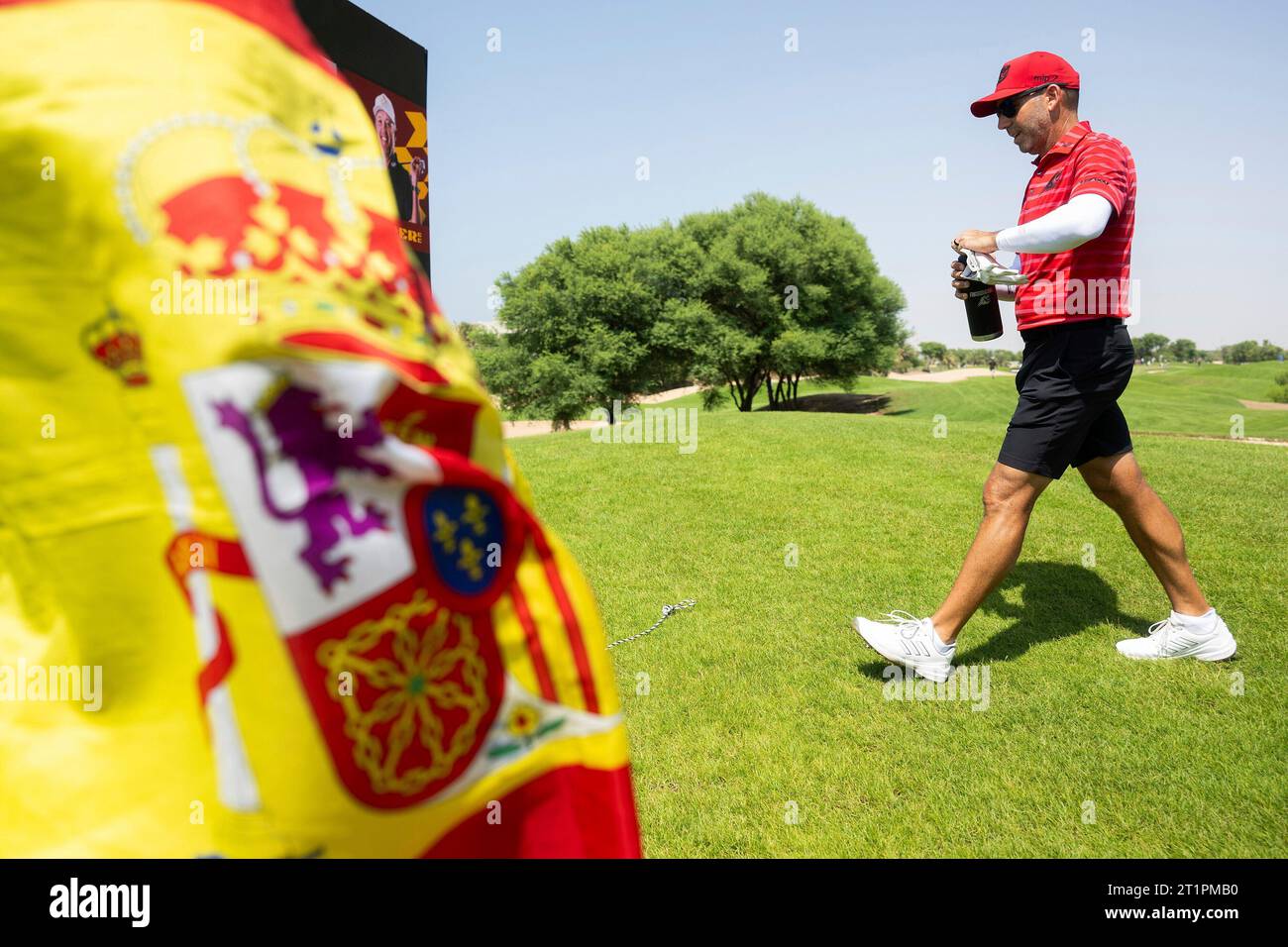 Captain Sergio Garcia of Fireballs GC walks on the fifth hole during ...